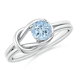 CARILLON Stackable Round 0.75 Ctw Aquamarine Gemstone 925 Sterling Silver Women Engagement Ring Jewelry (Sterling Silver, 7.5)