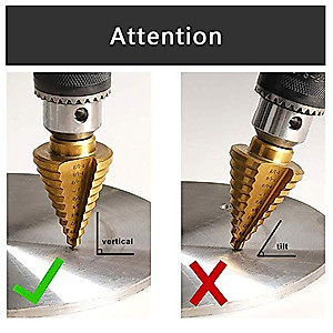 Lockwish 5Pcs Hss Step Drill Bit & Automatic Center Punch,High Speed Steel Drill Bit Set(Black)