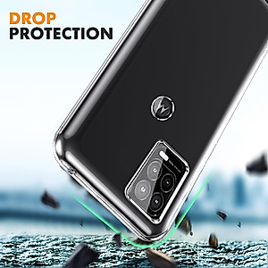 Oududianzi Case for Moto G Stylus 5G 2021 with Screen Protector,Non-Yellowing Shockproof Bumper Protective Phone Cover, Anti-Scratch Soft TPU Back(Transparent)