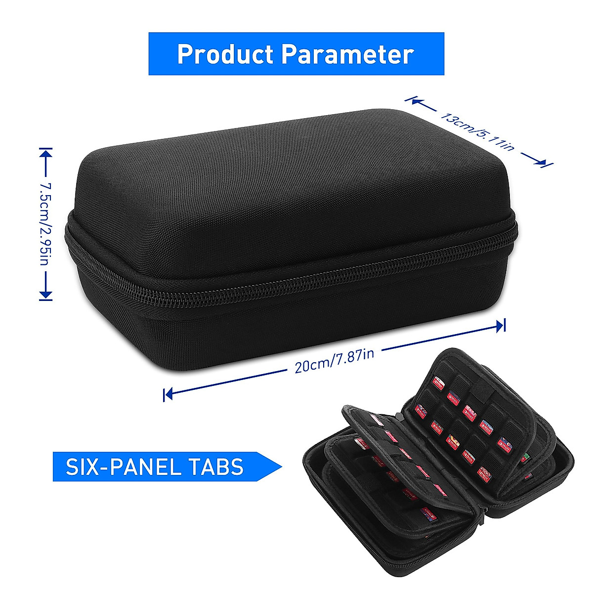 FANPL 120 Switch game Hard EVA Carrying Case Bag, Portable Card Protector with Dual Zipper, Card Collector Album Holder for Nintendo Switch Game Cards and PS Vita Game Cards