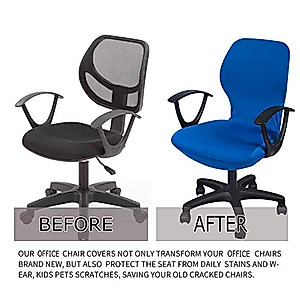 Deisy Dee Computer Office Chair Covers Pure Color Universal Chair Cover Stretch Rotating Chair Slipcovers Cover ONLY Chair Covers C098 (RoyalBlue)
