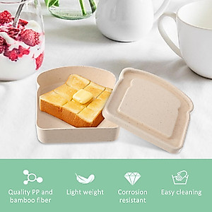 Piriuuo 2 Pcs Sandwich Containers Toast Shape Sandwich Box Sandwich Containers for Lunch Boxes Reusable Food Storage Sandwich Container with Lid, Microwave & Dishwasher Safe