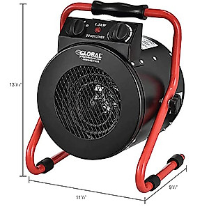 Global Industrial Portable Electric Space Heater With Thermostat, 1500 watt, 120v, Red