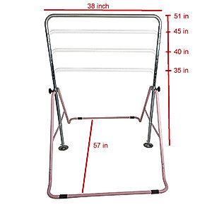 JUNGLE KIDS Gym Horizontal Hanging Monkey Bar Gymnastics Indoor Playground Pink