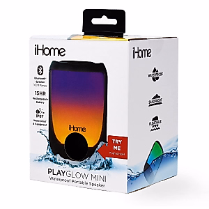 iHome Bluetooth Portable Color Changing iP67 Waterproof, Floatable Bluetooth Speaker with Mega Battery, Rechargeable Speaker