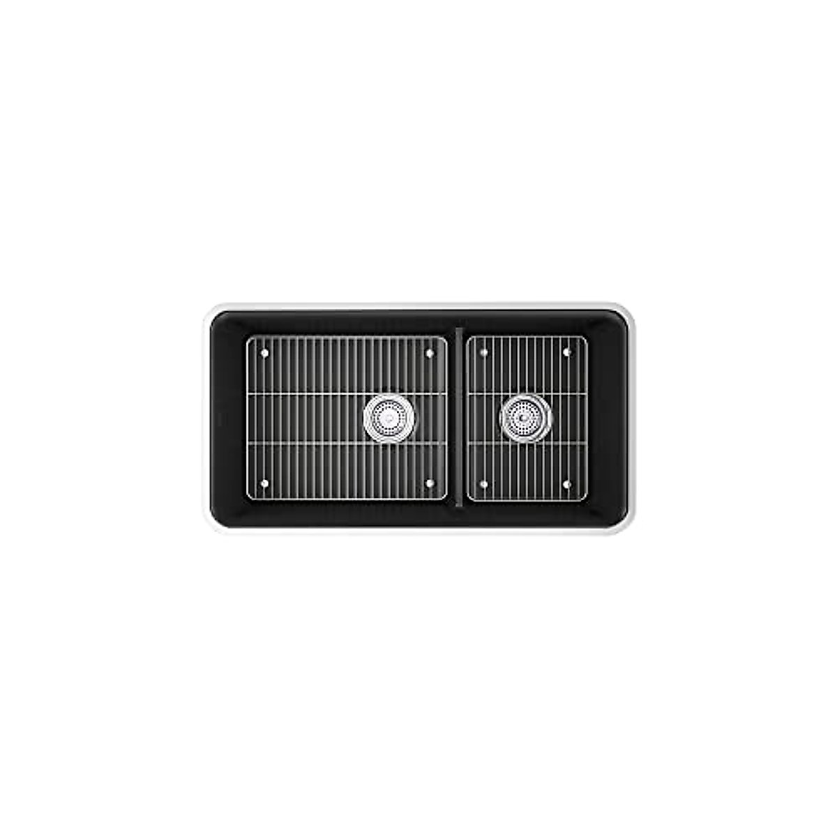 KOHLER Neoroc Undermount Double Bowl Kitchen Sink, Composite Sink with Smart Divide, 33" Double Offset Bowl with Sink Racks