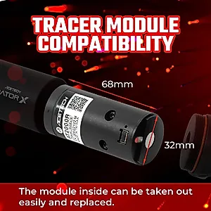 ACETECH Airsoft Riffle Tracer Unit Predator X with AT2000RII Module Glow in The Dark Green/Red BB LED Beam Lighting Effect (Modle X)