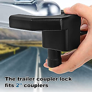 Lonsge Trailer Hitch Coupler Lock Kit|Includes 2" & 1/4" Couplers|Reinforced Solid Steel Coupler Lock for Travel Trailers, RV, Boat & More|Heavy Duty Anti-Theft Tongue Locks for Ultimate Peace of Mind