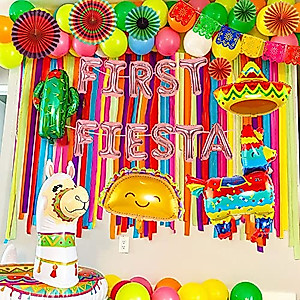 JeVenis Rose Gold First Fiesta Birthday Decoration First Fiesta Balloons First Fiesta Backdrop First Fiesta High Chair Banner Taco Bout First Decoration Taco Bout UNO Party Decoration