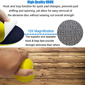 Tockrop 2 Pack 3" Round Hand Sanding Blocks for 3 Inch Hook and Loop discs Ideal For Wood Furniture Restoration Home Arts and Crafts