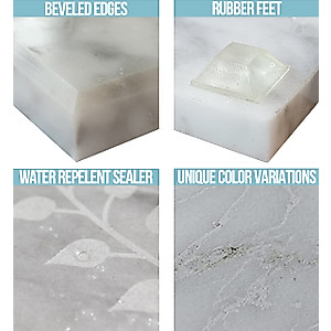 Brew City Engraving - Personalized Custom Engraved Marble Stone Charcuterie Serving & Pastry Board/Tray - Black, White or Tan