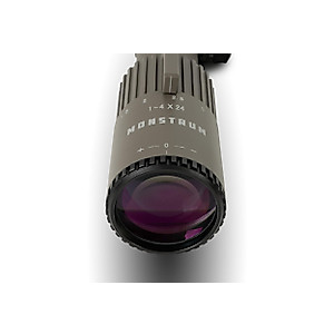 Monstrum Alpha 1-4x24 First Focal Plane FFP Rifle Scope with MOA Reticle | Flat Dark Earth | H-Series 30mm Offset Scope Rings | Bundle