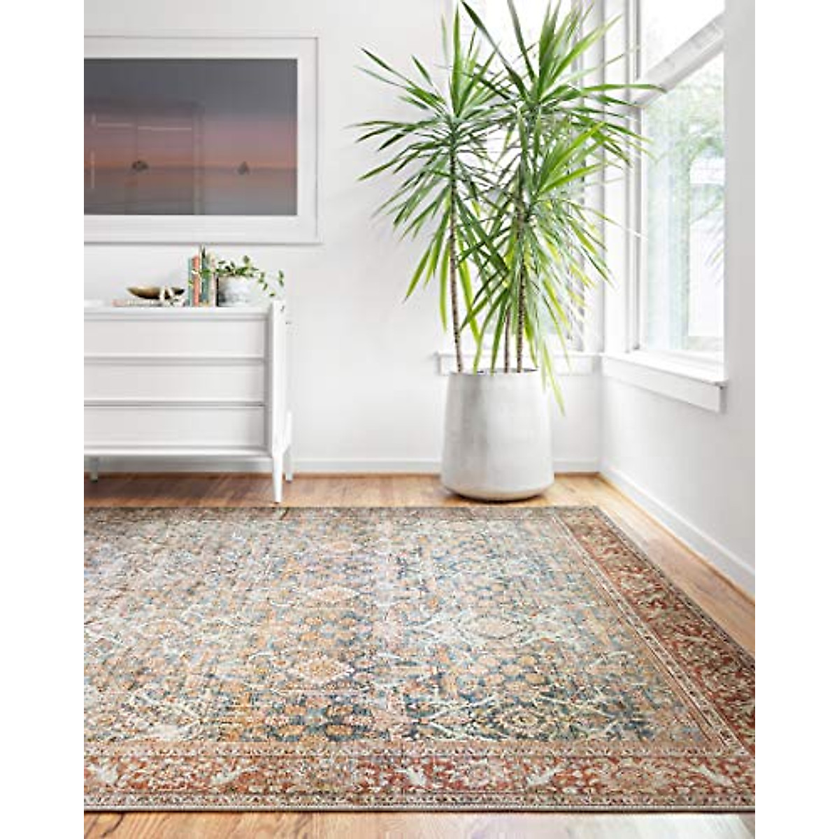 Loloi II Layla Ocean/Rust 7'-6" x 9'-6" Area Rug