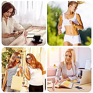 Mini Handheld Fan, Mini Portable Fan with 3 Speeds, USB Charging Personal Small Desk Fan with Base Ladies Mini Makeup Fan，Mini Fan Battery Operate for Girl Women Men Outdoor, Indoor,Travel (pink)