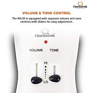 ClearSounds WIL95 UltraClear Portable Telephone Amplifier for Corded Digital and VoIP Phones with Up to 40dB Amplification, AC Powered (White)