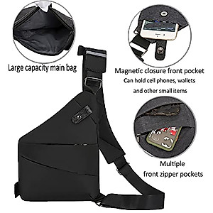 ZYGKJ Personal Flex Bag,Anti-thief Slim Sling Bag Personal Pocket Bag,Multipurpose Crossbody Backpack for Outdoor Travel (Grey Right Hand)