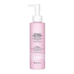 Pacifica Beauty, Vegan Collagen Body Oil, For Dry Skin, Moisturizer, Hydrating Body Massage Oil, Moisturizing, Soothing, Healthy Glowing Skin, Soft & Radiant Skin, Delicate Jasmine Scent, Vegan
