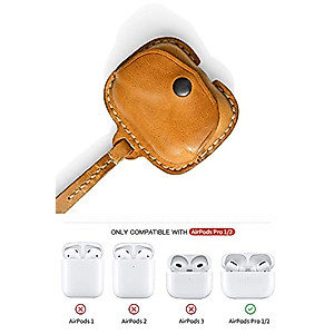 Shechane Leather Airpods Pro 1st/2nd Generation Protective Case Cover Earbud Case Airpod Strap String Compatible with Airpods Pro Wireless Charging Case, Yellow