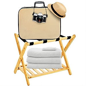 Foldable Luggage Stand for Guest Room -No Assembly Required-Folding Luggage Holders for Guest Room Suitcase Holder Suitcase Stand Luggage Racks for Suitcases for Bedroom Luggage Stand Foldable Pull Up Suitcase Shelves Luggage Holders Suitcase Holder Suitc