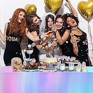 3 Pack Iridescent Tablecloth, 54" x 108" Birthday Party Table Cloths Iridescence Plastic Disposable Table Covers Iridescent Disco Party Decorations, Mermaid Birthday Decor Tablecloth for Buffet Table