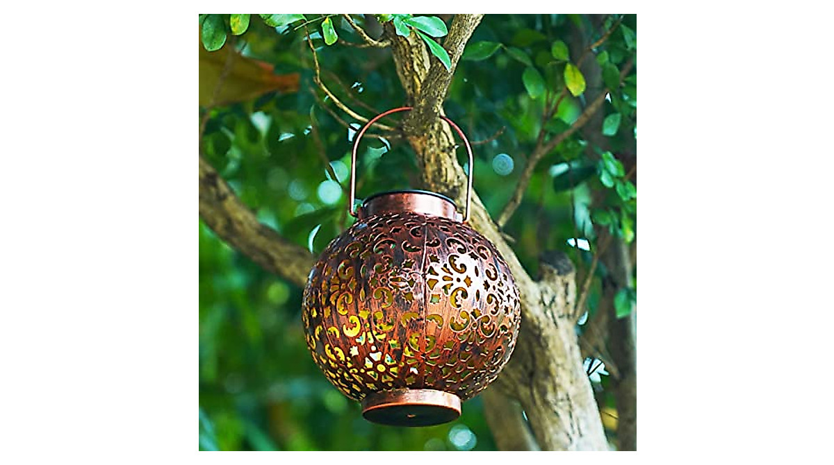 2 Pack Solar Lanterns Outdoor Waterproof Hanging, Solar Powered Lantern ...
