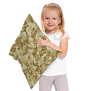 Numland Camo Throw Pillow Cases Marine Camouflage Desert Uniform Army Armed Combat Hiding Soldier Doodle Pillow Covers Decorative Cotton Linen 18x18 Inch