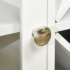 HOMCOM Sideboard Buffet Cabinet with Removable Wine Rack, Tempered Glass Door and Adjustable Shelves, Coffee Bar Cabinet for Living Room, Kitchen, Entryway, White