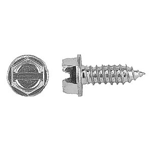 Clipsandfasteners Inc 500 License Plate Screws 1/4" (#14) X 3/4" Hex Head Zinc Tag Screws