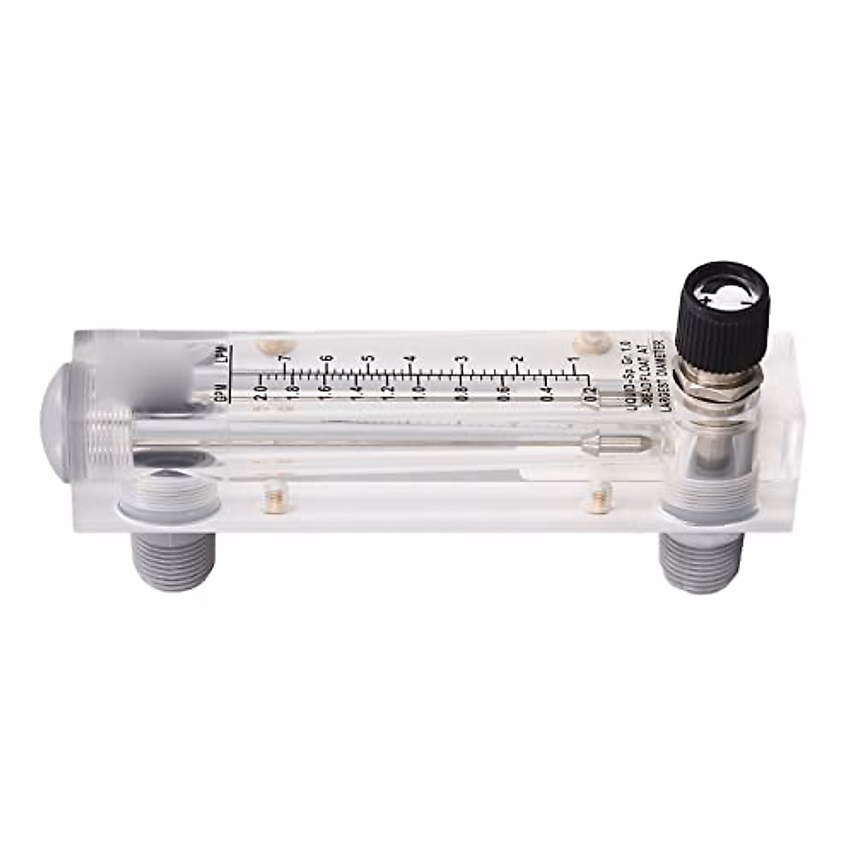 Liquid Flowmeter Tester, Standard Design Easy Installation Transparent Durable Panel Type Flow Meter 0.2‑2GPM Range for Control