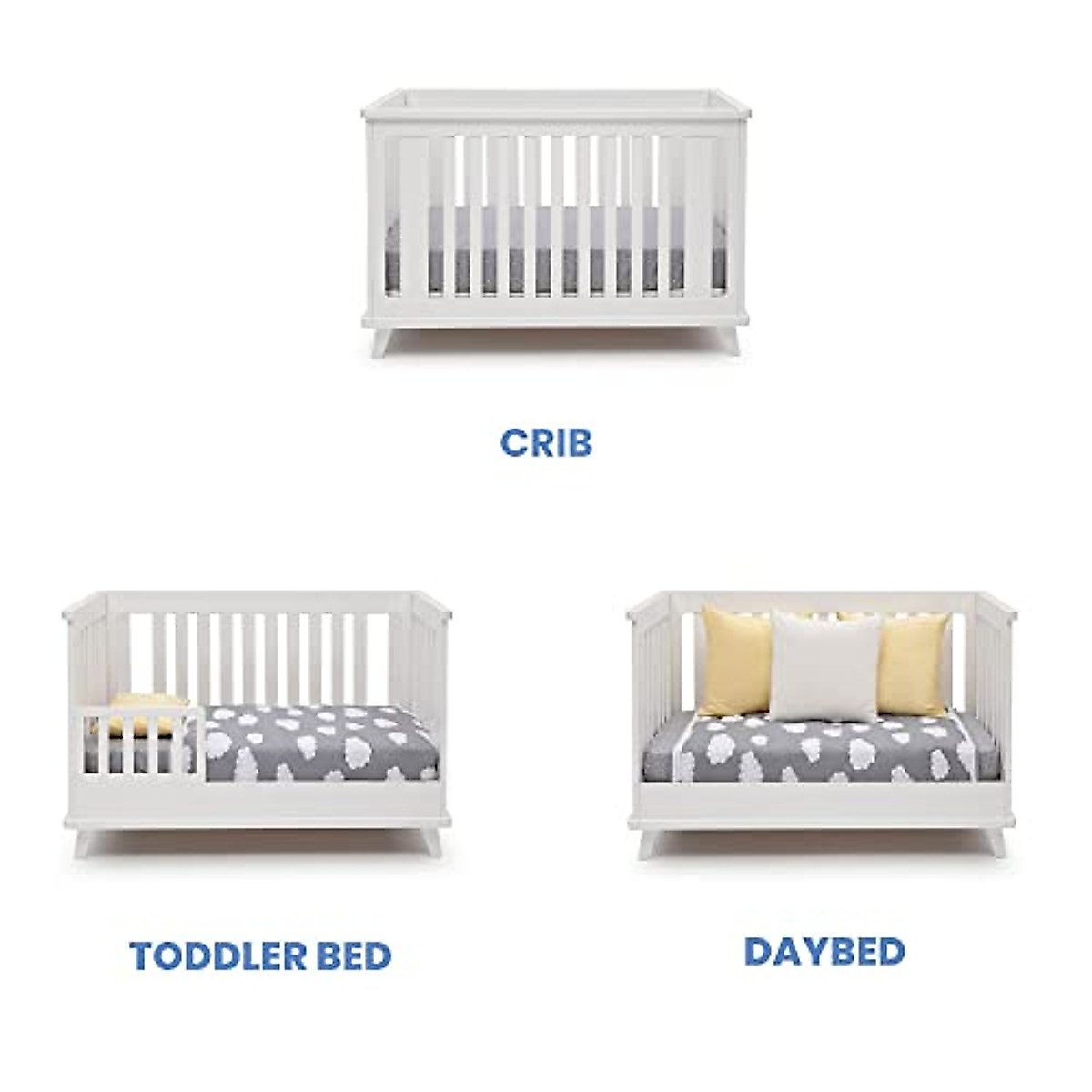 Delta Children Ava 3-in-1 Convertible Baby Crib - Greenguard Gold Certified, White