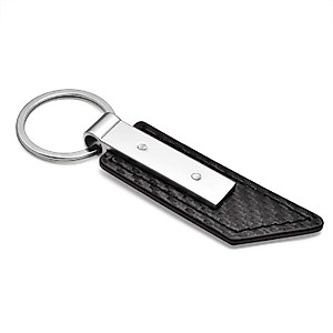 iPick Image - Honda Carbon Fiber Texture Black Leather Strap Key Chain - Honda (Blue)