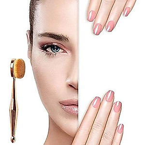 DNHCLL Oval Makeup Brush Set Upgraded Fast Flawless Application Toothbrush Foundation Concealer Blusher Liquid Cream Powder Cosmetic Blending Tools