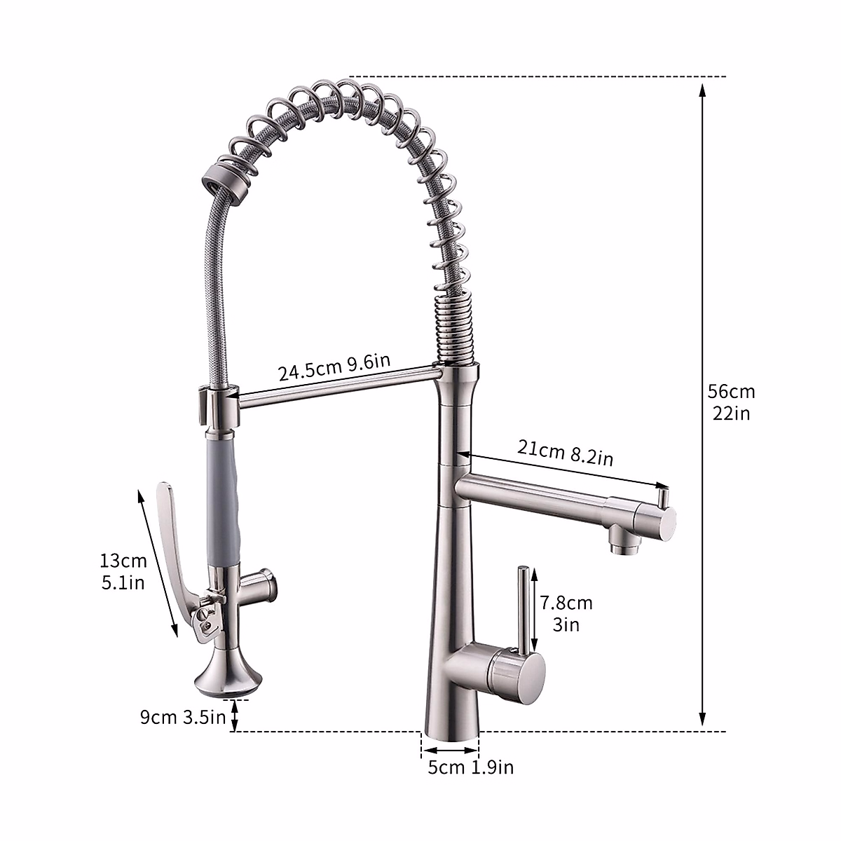 Pull Down Kitchen Sink Faucet with Sprayer Brushed Nickel