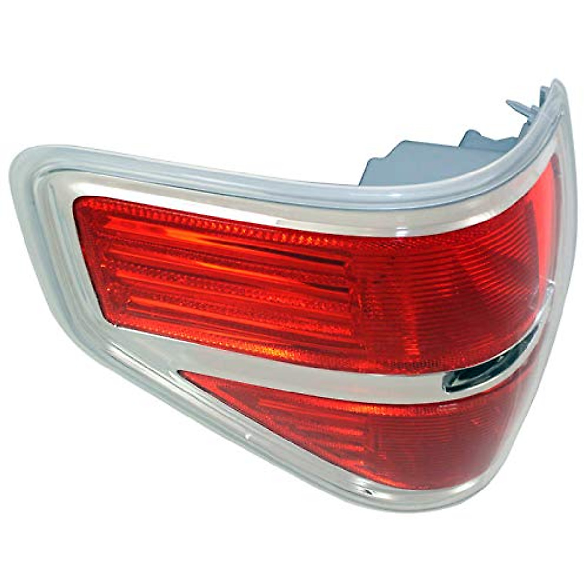 Evan Fischer Driver Side Tail Light Compatible with 2009-2014 Ford F-150 Styleside Red Lens Chrome Trim CAPA