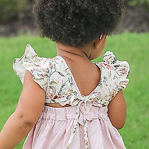 BapronBaby Flutter Delilah Floral Bapron - No Neck Tie Safer Bib for Baby & Toddler - Soft Waterproof Stain Resistant - Machine Washable - Sz Baby/Toddler 6m-3T