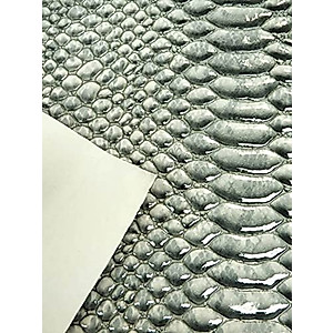 DuroLast™ Shiny 3D Serpent Snake Embossed Vinyl Fabric Sold by The Yard DIY Upholstery Accessories Apparel (Blood Red)