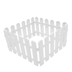 4pcs The Fence Outdoor Decoration Decorative Fences Outdoor Fence Patio Fence Tree Fence Fencing for Yard Garden Edging Dog Fence Outdoor Flower Bed Round Head Campus White Plastic