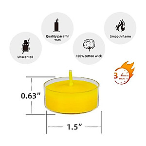 Zest Candle 50-Piece Tealight Candles, Yellow