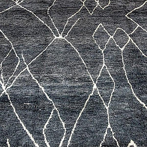 Westside Market Moroccan Gray Rug Handmade Area Rug 100% Wool, 8' x 10'