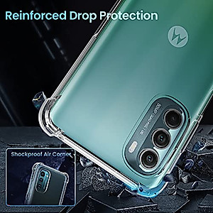 Cresee Moto G Stylus 5G 2022 Case, Crystal Clear Reinforced Corner Bumper, Slim Shockproof TPU Cover