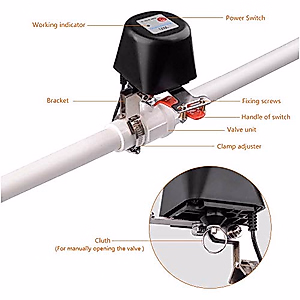 Smart WiFi Water Gas Valve Wifi Control Water/Gas Shut Off APP Remote Voice Control Timing Controler Automatic Valve Timer Wifi Sprinkler Controller, Compatible with Alexa Google Assistant (EU)