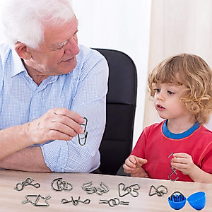 JOYIN 18 Pack Easter Eggs Filled with Metal Brain Teaser Puzzle Set for Easter Kids Party Favors, Puzzle Games, Egg Hunt Game, Basket Stuffers Fillers, Classroom Prize Supplies