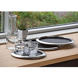 Service Ideas TR1412RI Tray with Removable Insert, 12" Round, Stainless Steel