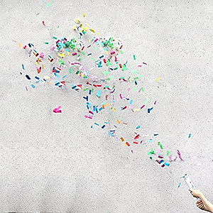 Confetti Cannon Party Popper, WERISE Air Compressed Confetti Cannons Party Shooter for Wedding, Birthday, New Year's Party Celebrations with Biodegradable Multicolor Paper Confetti 12 inch - Set of 4