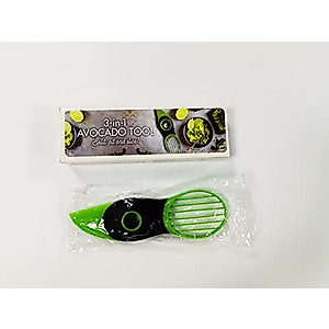 Avocado Slicer 3 in 1, multipurpose tool., Green, Black, silver.
