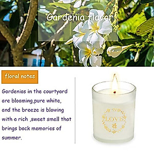 Scented Candles,Vanilla+Gardenia Scented Jar Candle,Aromatherapy Scented Candles,2Pack 5.5oz/Count Long Lasting Soy Wax Candle-Single Wick,Candles,Festive Gifts Decor Aromatherapy Candles Set