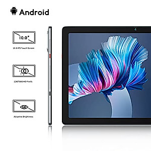 HAPPYBE Tablet 10 Inch Android 10 Quad-Core 32GB 6000mAh Battery HD Touchscreen Tablets (Silver)