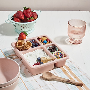 Austin Baby Co Leak-Proof Bento Lunch Box for Kids – Silicone Kids Lunch Container with 5 Leakproof Compartments – Food-Safe Materials, Sturdy, Dishwasher Safe, and BPA Free