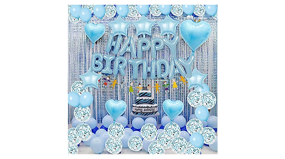 Light Blue Birthday Decor - 27 Pcs Balloon Kit
