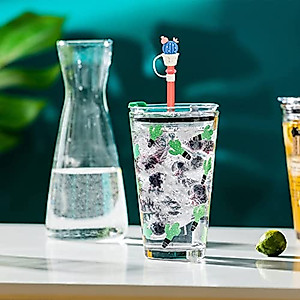 12Pcs Silicone Animals/Cactus Shape Straw Covers Cartoon Straw Tips Cover Reusable Silicone Straw Toppers Cute Straws Plugs for 6 to 8 mm Straws Home Kitchen Accessories